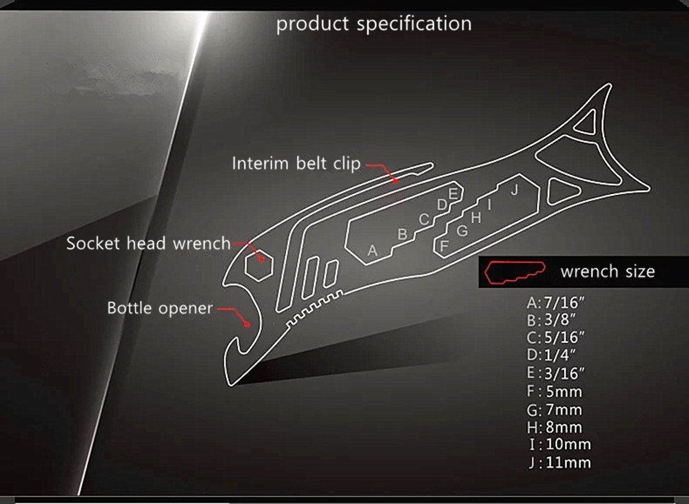 DLP Tactical EDC Fish Bone Pocket Multi-Tool